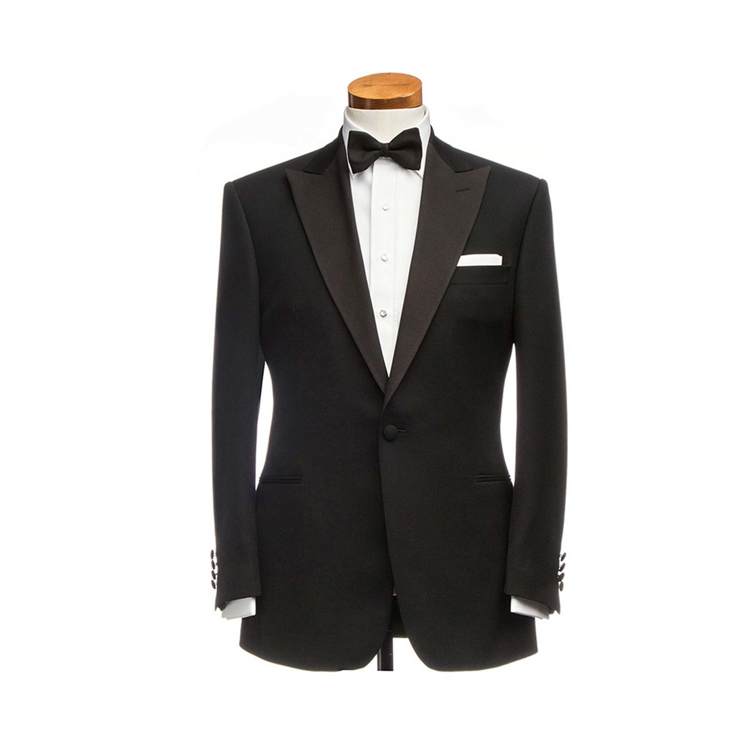 Black Barathea Single Breasted Two-Piece Dinner Suit - Dege & Skinner