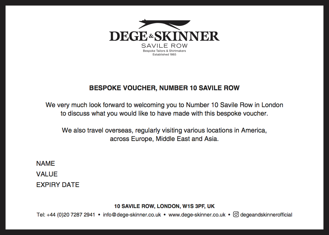 Bespoke Vouchers - Dege & Skinner
