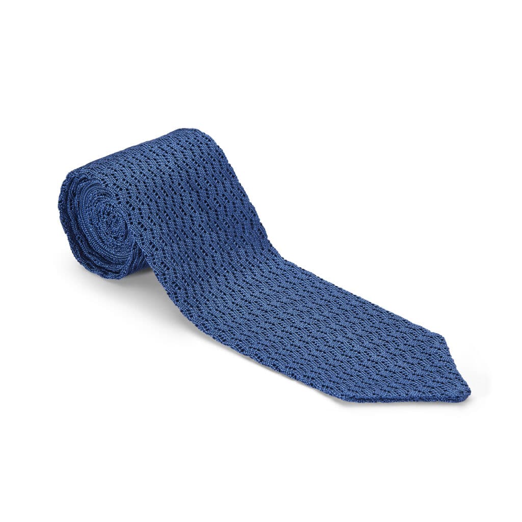 Cornflower Blue Knitted Silk Tie - Dege & Skinner